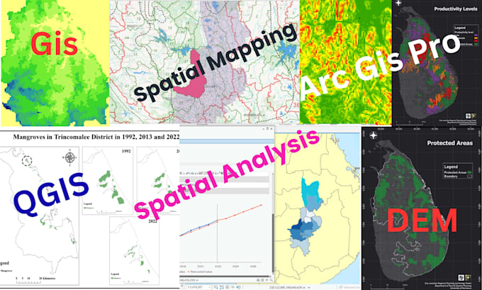 Do spatial analysis gis mapping in qgis arcgis pro by Dileepa_a | Fiverr