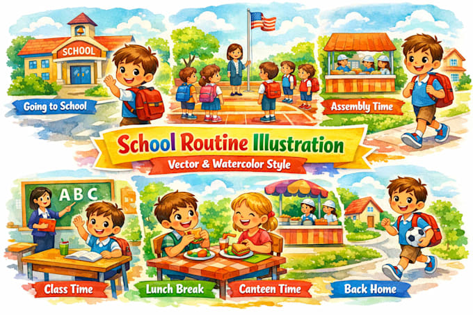 Do ai illustartion and vector illustration children illustration full ...