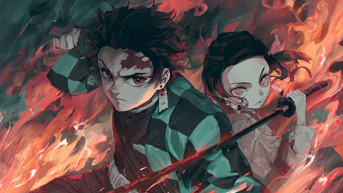 Draw you in demon slayer anime manga style by Odesaraigar | Fiverr