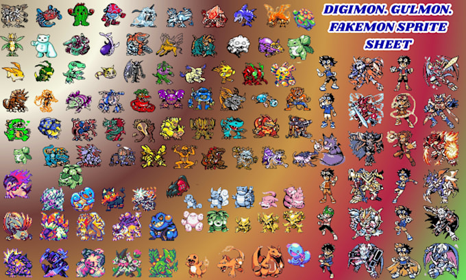 Make pokemon trainer art, fakemon sprite sheet, yugioh overworld sprite ...