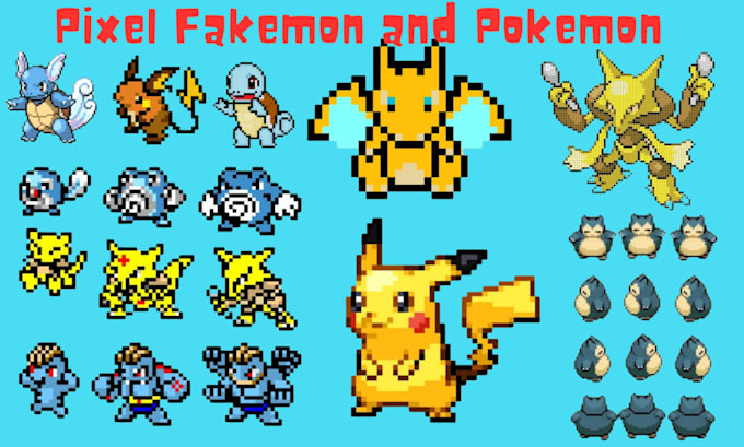 Create pixel sprite sheets, pokemon style battle sprites, pixel game ...