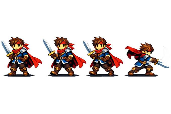 Create game ready 2d pixel art character sprite sheet animation 2d ...