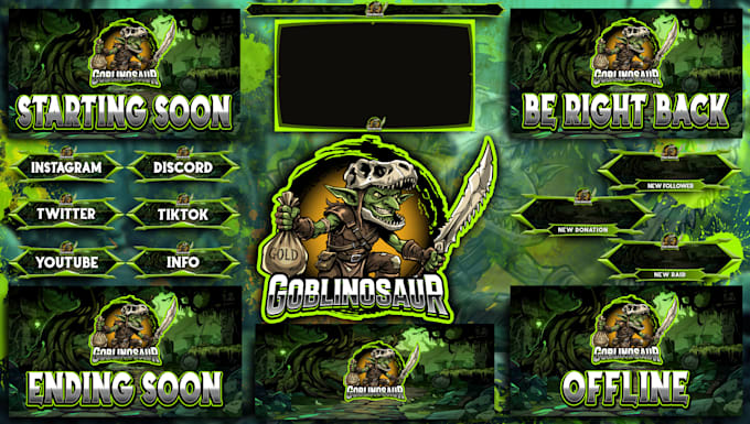 Concevoir des overlays twitch, overlays de kick, logo twitch, overlays ...