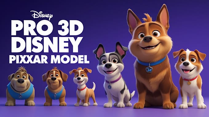 Design stylized 3d disney pixar cartoon character model art style in ...