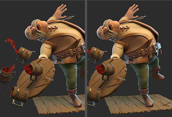 Offer stylized 3d character model sculpt topology texture rig in ...
