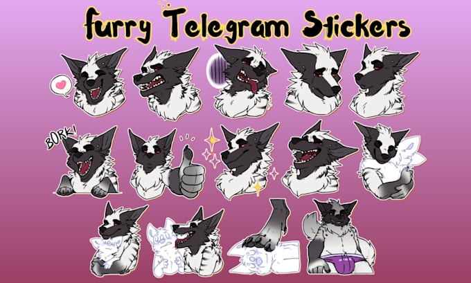 Draw furry telegram stickers, animated gif, discord sticker pack, furry ...