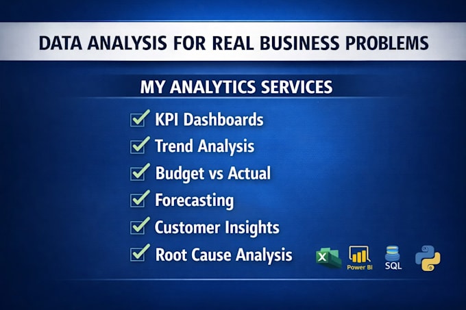 Do business data analysis, kpi dashboard, forecasting, insights in ...