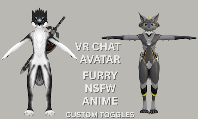 Create vrchat character furry avatar commission nsfw vrc avatar 3d ...
