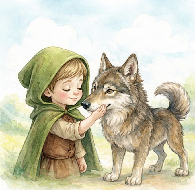 Create watercolor illustrations for children storybooks and book cover ...