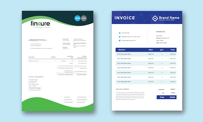 Design a custom xero invoice template and professional invoice template ...