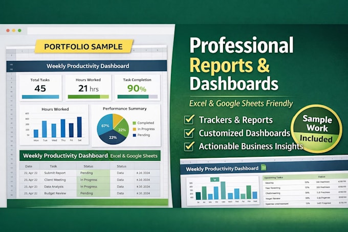 Create professional reports, trackers and dashboards in excel or google ...