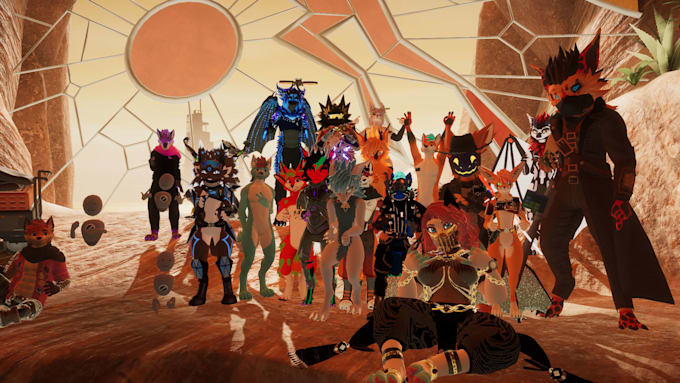 Custom 3d model furry vrchat avatar with facial features vtuber quest ...