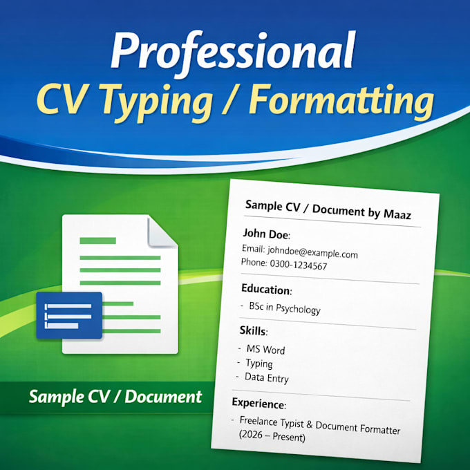 Type and format professional documents or cvs in ms word by ...
