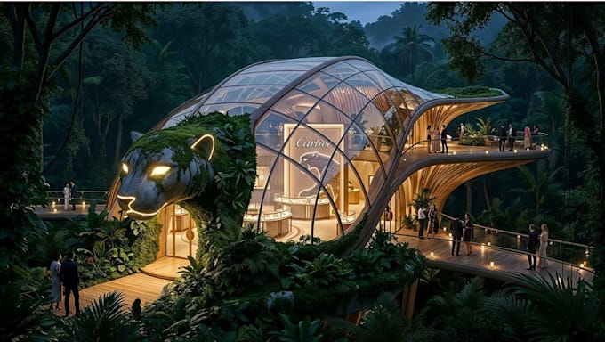 Redesign luxury jewelry store,jungle themed design,glass ceiling ...