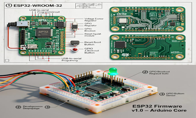 Crear diseño de pcb de esp32 con esquema, prototipo de hardware y ...