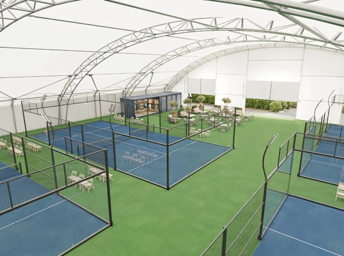 Redesign airdome padel court,indoor sports complex,2d floor layout,gym ...