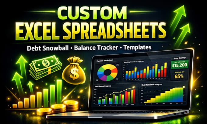 Design balance spreadsheet,snowball chart,spreadsheet template,excel ...