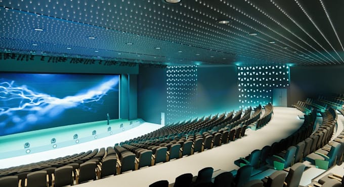 Extend3d auditorium interior,concert stage render,event center,hall ...