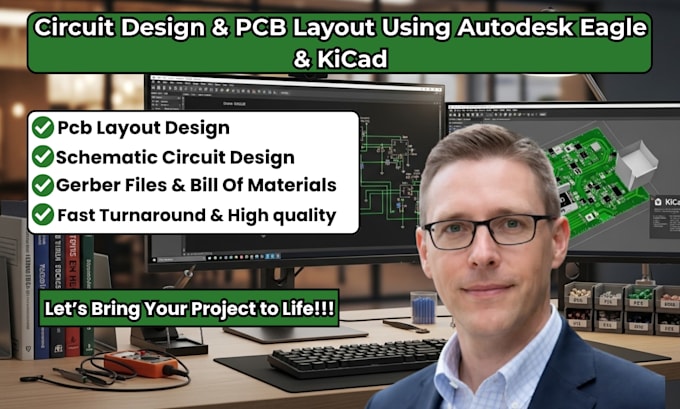Design schematic circuit design, pcb layout design using autodesk eagle ...
