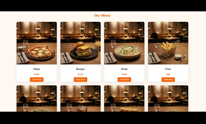 Design a modern responsive restaurant website using html css javascript ...