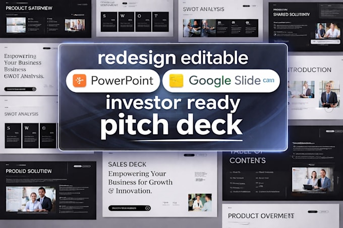 Redesign editable powerpoint, google slide or canva investor ready ...