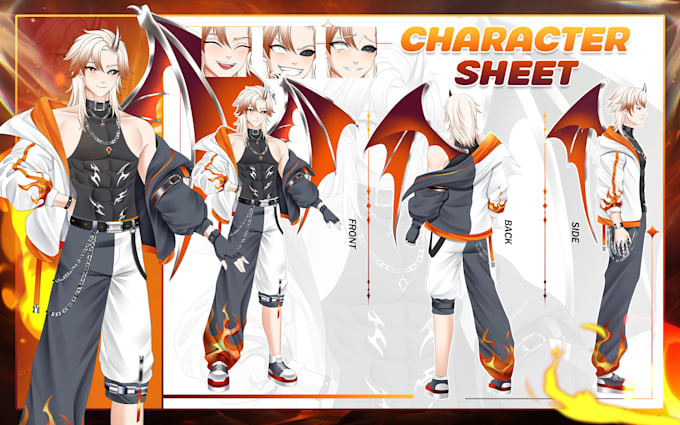 Draw custom character design, reference sheet, concept art illustration ...