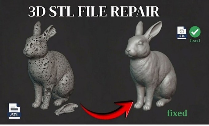 Fix stl file, repair mesh, edit 3d model, make 3d print ready, stl to ...