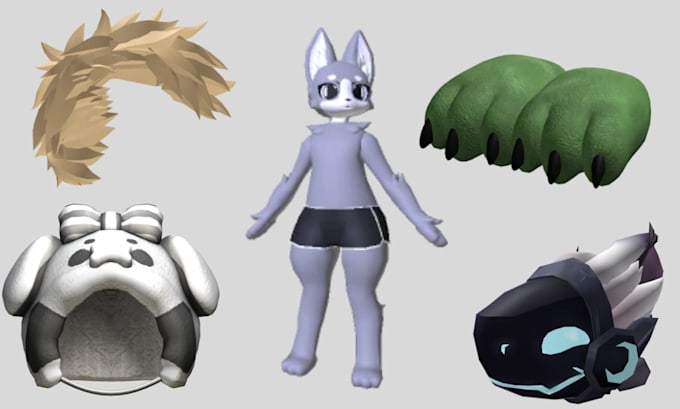 Design custom 3d furry roblox avatar, roblox clothing model ugc ...