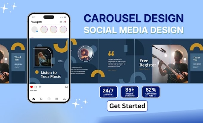 Design stunning instagram carousels reels covers and editable canva ...