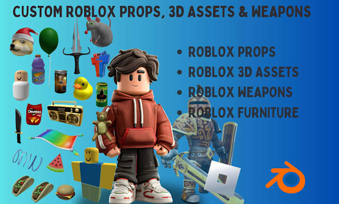 Roblox props, roblox 3d assets, roblox weapons, roblox furniture, game ...