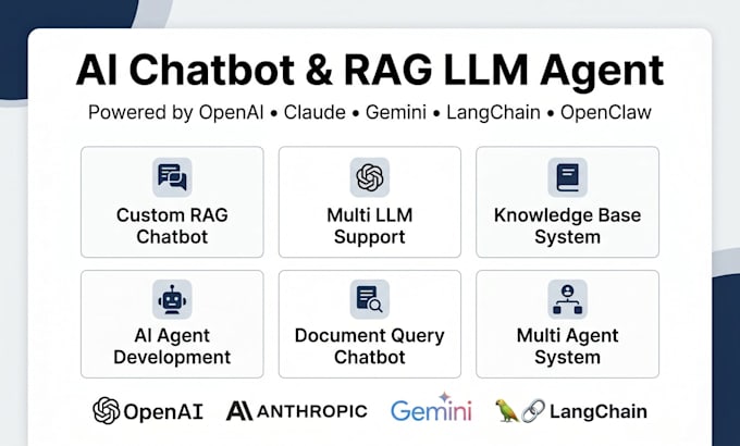 Create ai chatbot rag llm agent with openai gpt claude gemini langchain ...