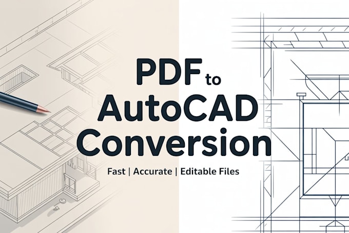 Pdf to autocad drawing conversion blueprint redraw cad drafting service ...