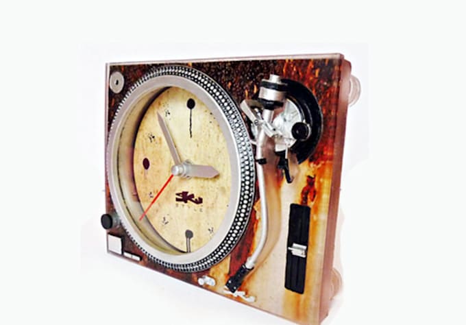 Customise one sku style decktics turntable clock add your dj or band ...
