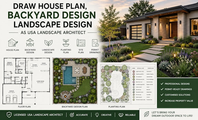Dessiner un plan de maison, conception de jardin et aménagement ...