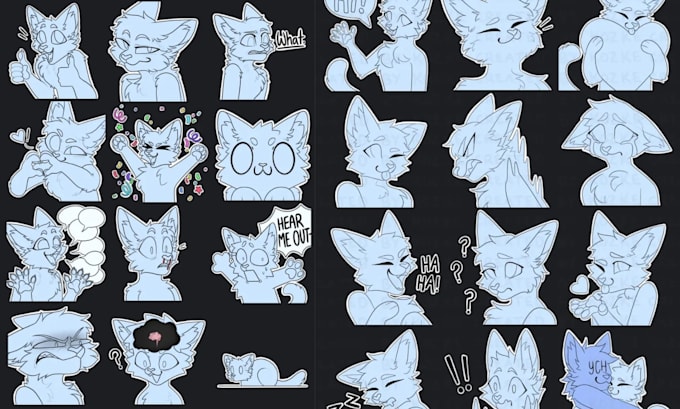 Dibujar emoticonos furry para discord, stickers para telegram y badges ...