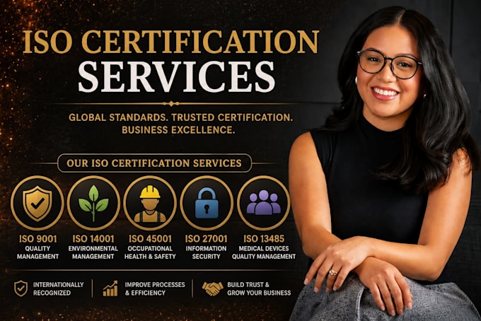 Provide iso 9001, 45001, 27001, 14001, gmp, iso 27001 by Brown_business ...