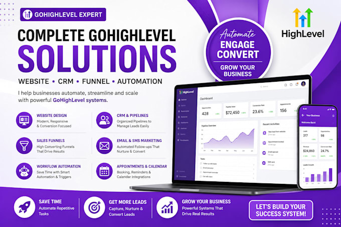 Ghl gohighlevel expert to setup highlevel website funnel workflow ...