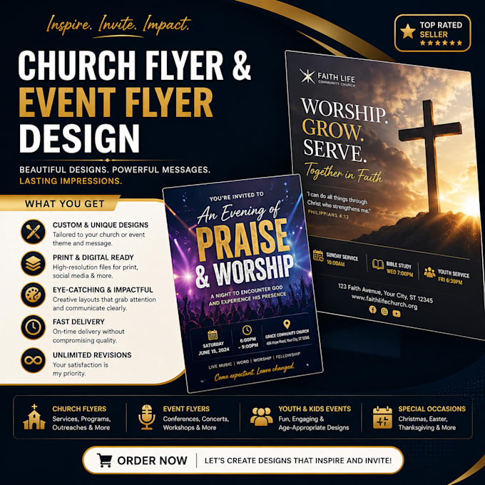 Design a church flyer, church poster, and event banner by Ken_design ...
