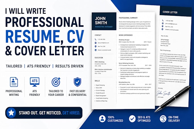 Provide professional resume writing services by Claire23092 | Fiverr