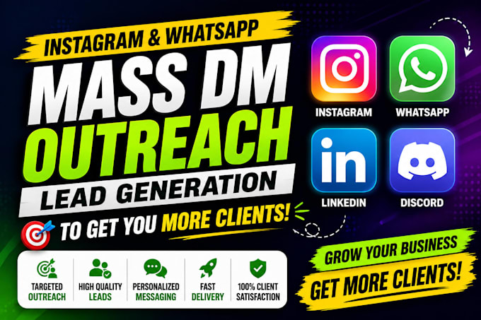 Do instagram and whatsapp mass dm outreach for lead generation by ...