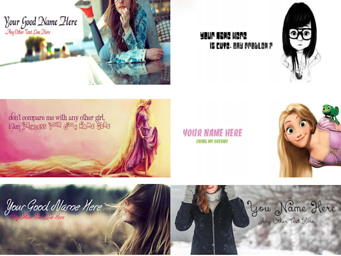 Do facebook cover by your name or wards by Ashage | Fiverr