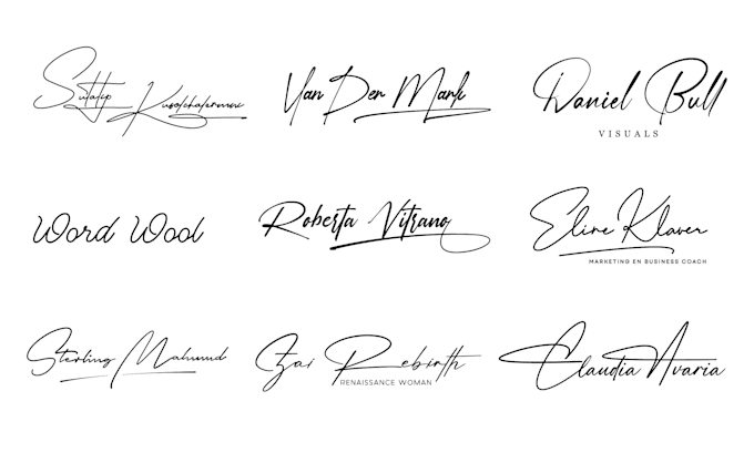 Diseñar un logotipo de firma escrito a mano, en escritura cursiva