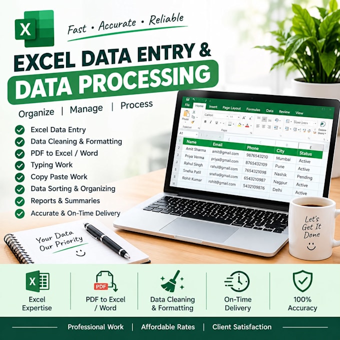 Do accurate data entry, copy paste and web research by Sanketentry | Fiverr