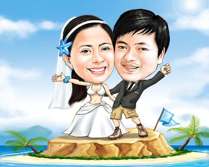 Draw professional cartoon portrait some caricature style by Janerejan ...