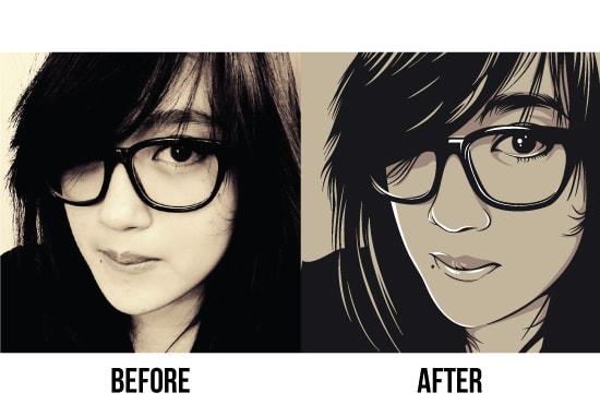 Make simple portrait vector minimalist colour by Laksanardie | Fiverr