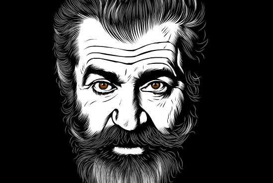 Create a detailed vector art portrait black and white by Saratm | Fiverr