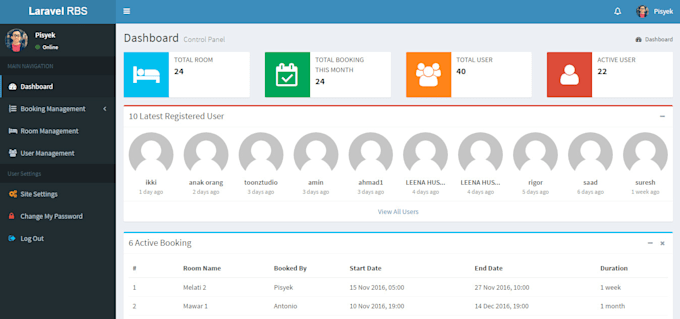 Create laravel room booking system by Pisyek | Fiverr