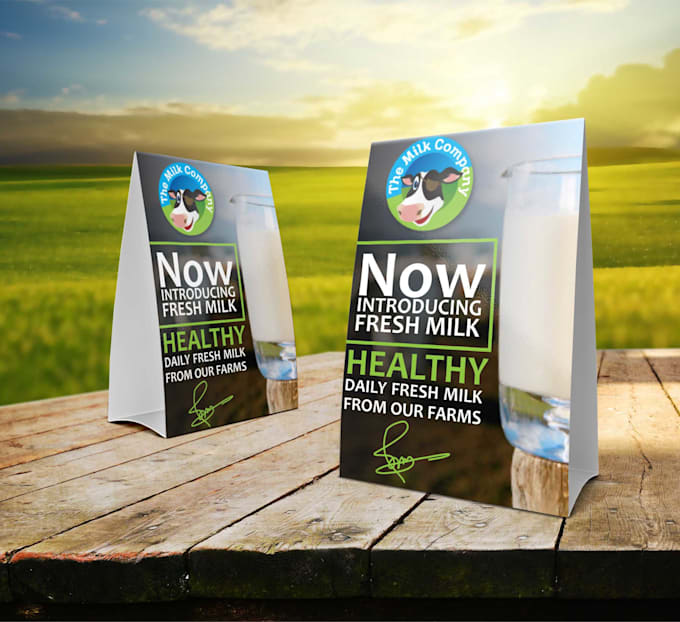 Design creative and beautifull table tent by Shaangraphics | Fiverr