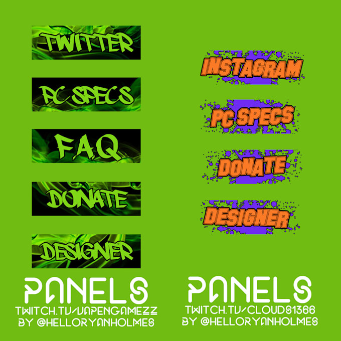 Create custom twitch panels for your stream by Ryanholmes | Fiverr