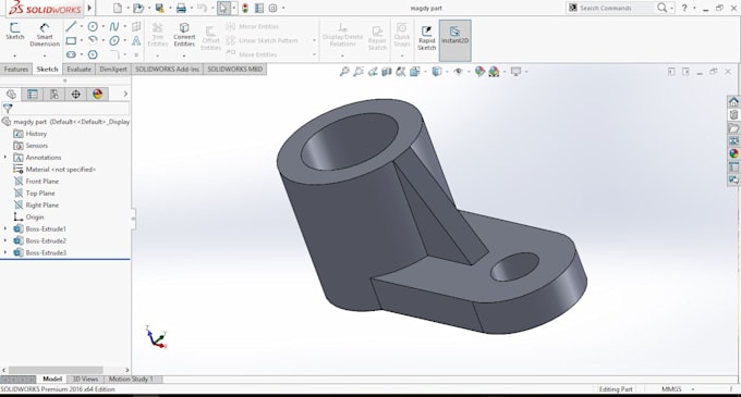 Create printable 3d model using solidworks by Abdelrahmanay | Fiverr